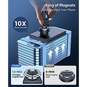 VICSEED Upgraded Magnetic Wireless Car Charger [15W Fast Charging] for Magsafe Car Charger [Strongest Magnet Power] Vent Phone Holder Magsafe Car Mount Charger for iPhone 14 13 12 Pro Max Mini Plus