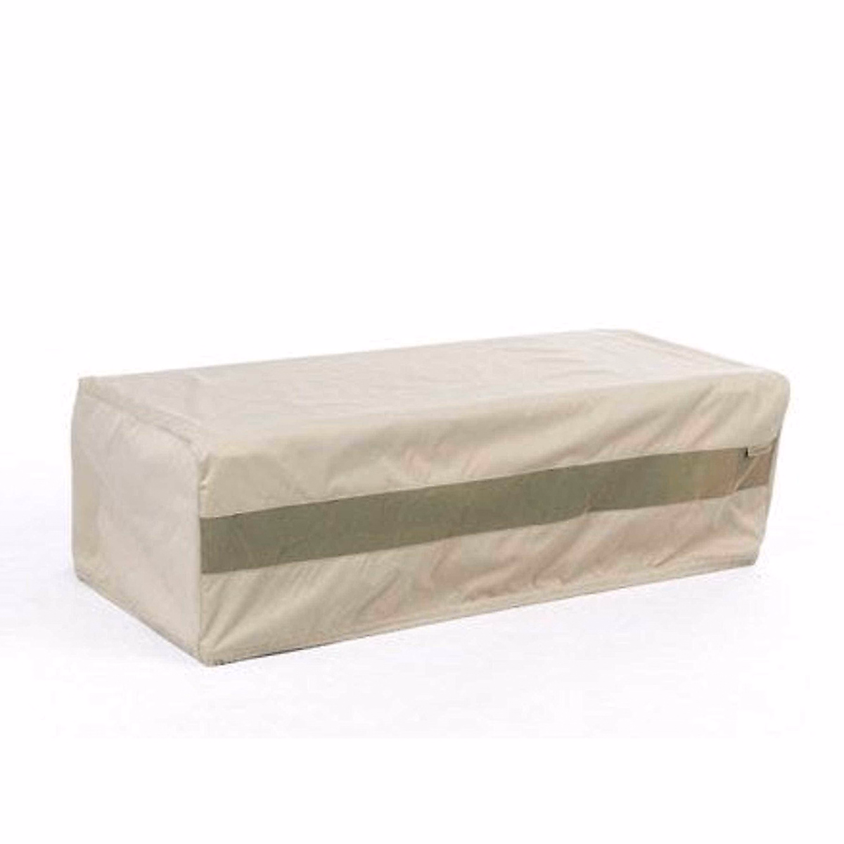 Covermates Outdoor Rectangular Ottoman Cover - Water Resistant Polyester, Drawcord Hem, Mesh Vents, Seating and Chair Covers, 48W x 28D x 18H, Khaki