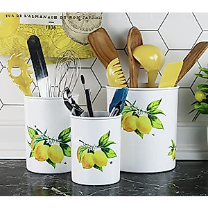 Reston Lloyd Multipurpose Utensil/Crock Holder, Small/Short Crock, Fresh Lemon Pattern