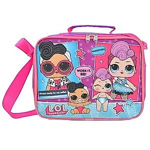 UPD LOLLB LOL Surprise! Glam Club Soft Insulated Pink Lunchbox Lunch Bag -Doll Face &Miss Punk, 9.5 x 8 x 3 in., Multi