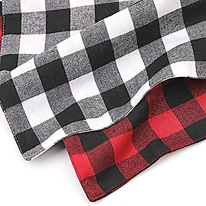 2 Pack Dog Bandana Christmas Pet Triangle Classic Plaid Scarves Thanksgiving Dog Scarfs for Small Medium Large Dogs Adjustable Dogs Bibs Scarfs for Girl and Boy(Small, Black Grid and Red Grid)