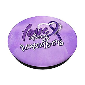 Purple Ribbon Alzheimer's Awareness | Love Remembers PopSockets PopGrip: Swappable Grip for Phones & Tablets