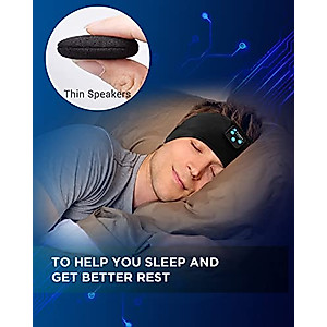 Perytong Sleep Headphones Bluetooth Headband Wireless Sports Headphones Headband, Long Playtime Lightweight Headphones Hi-Fi Stereo Ergonomic ASMR Sleep Headphone Cool Gadget Gift for Men Women Black