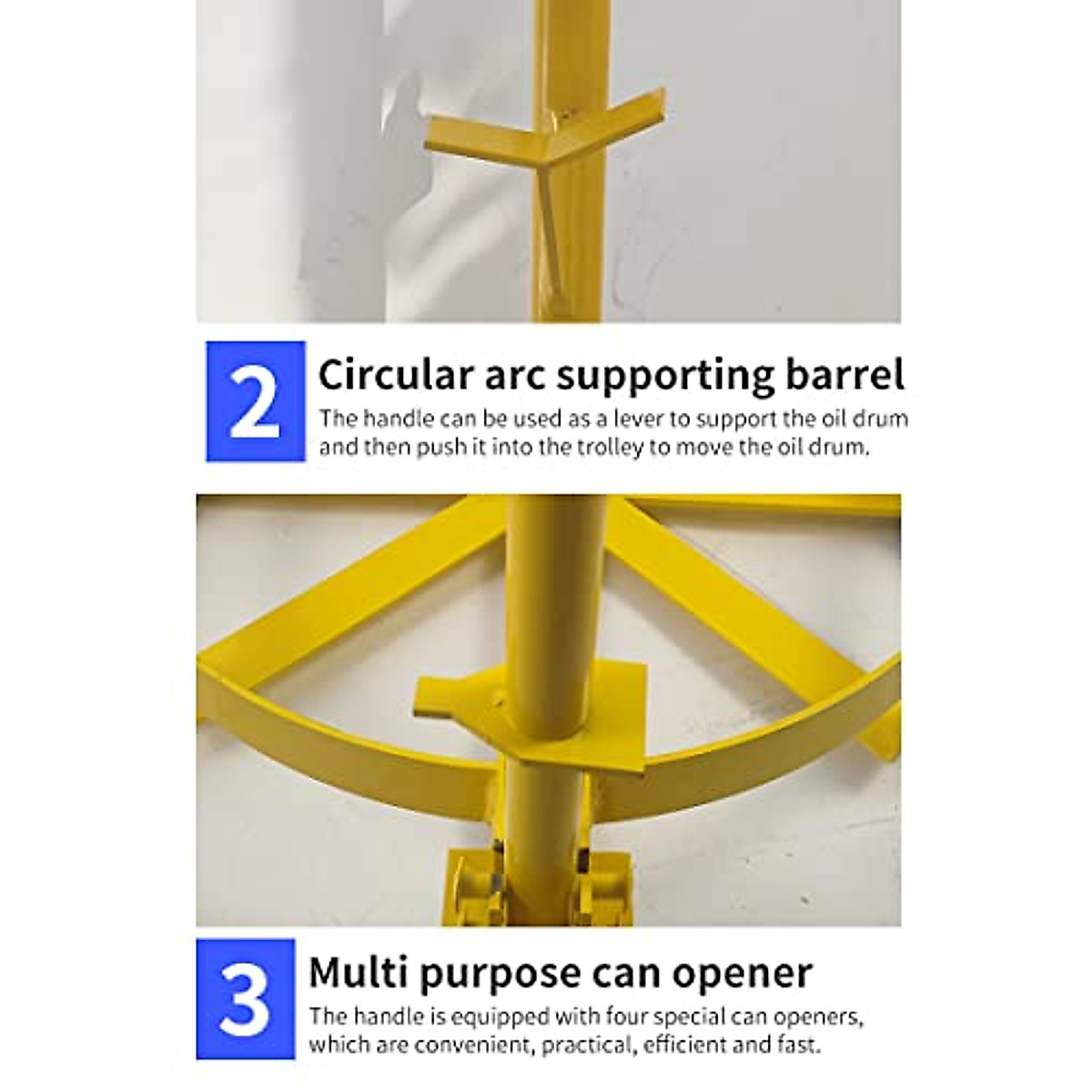 55 Gallon Drum Dolly - Stuffygreenus Industry Heavy Duty Barrel Wheels Barrel Dolly for 55 Gallon Drum Cart with Tow Bar Round Dolly Steel Low Profile, 1200lbs