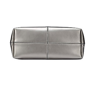 Covelin Women's Handbag Genuine Leather Tote Shoulder Bags Soft Hot Silver grey