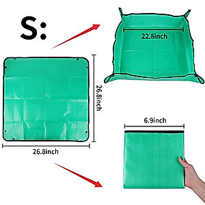 Plant Repotting Mat for Indoor Plants Potting Soil, Foldable Waterproof Plant Repotting/Potting Tray, Portable Potting Mat Gardening Tray for House Plants Succulents (26.8" x 26.8")