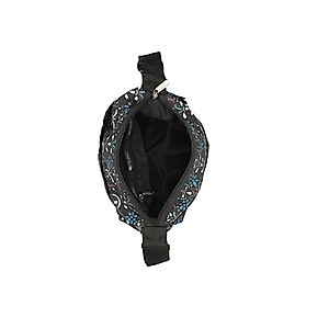 LeSportsac Cloistered Jewels Small Hobo Crossbody Handbag, Style 3709/Color E469, Mosaic Art Tiles Designed in Colorful Crest & Flower Motifs, Vibrant Jewel Tones: Ruby, Azure, Emerald