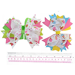 5 inch Stacked Hair Bows for Teen Adult Girls Boutique Hair Bow Clip for Pigtail