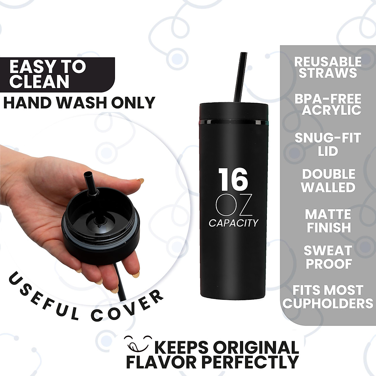 Personalized Skinny 16oz Tumbler for Nurses – Custom Gift for RN, LPN, ER or ICU Nurse – Graduation Present Idea, Thank You Present for Her – Nurse Week or Birthday Gift for Women