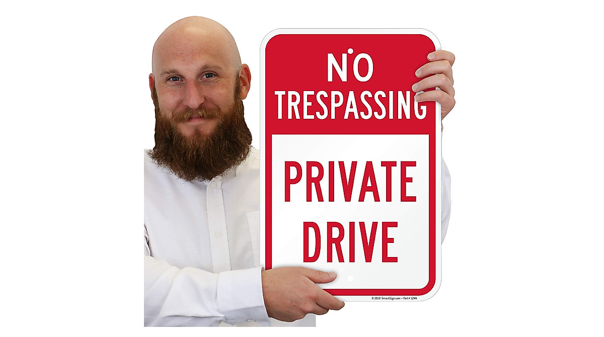 SmartSign No Trespassing - Private Drive Aluminum Sign 12x18