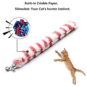LASOCUHOO Cat Worm Toys, (3 Packs) Interactive Cat Wand Replacement, Cat Wand Refill Attachments for Indoor Cats, Fit for Most Cats