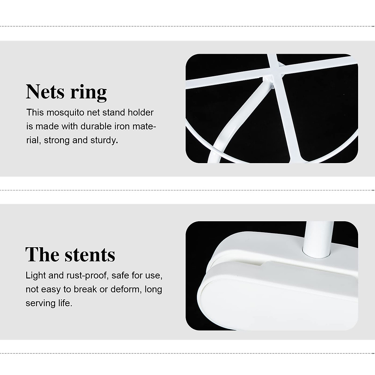 1 Set Net Stand Holder Clip- on Baby Bed Net Mounting Support Ring Rack Net Accessories