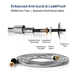 High pressure shower head kit with 3 filters, shower hose, Shower Head Holder