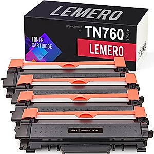LEMERO TN760 TN730 Remanufactured Toner Cartridge Replacement for Brother TN760 TN-730 TN-760 TN730 for HL-L2395DW MFC-L2710DW DCP-L2550DW HL-L2370DW (4 Black High Yield)