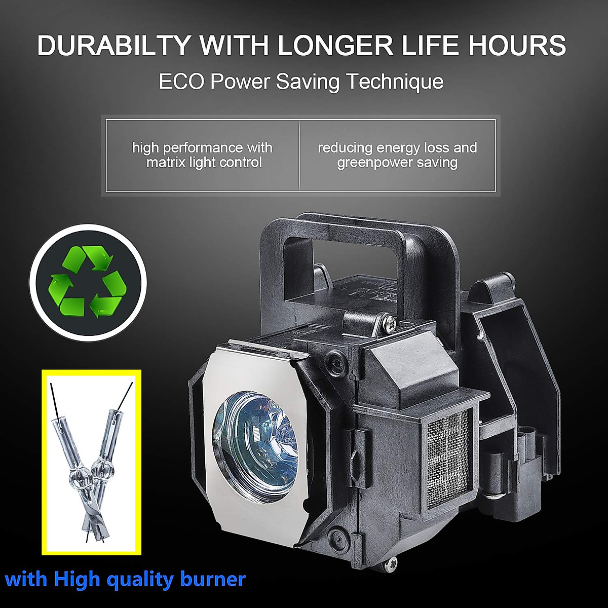 Molgoc V13H010L49 Replacement Lamp Compatible with Epson Home Cinema 8350 Bulb ELPLP49 H373a, H419a Projector lamp.