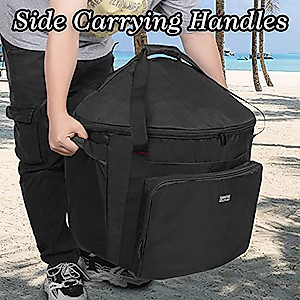 SAMDEW Portable Grill Carry Bag Compatible with Weber Jumbo Joe 18-Inch Charcoal Grill, Grill Cover Compatible with Jumbo Joe 18-in Portable Grill, with Pocket and Handle, Bag Only (Patented Design)