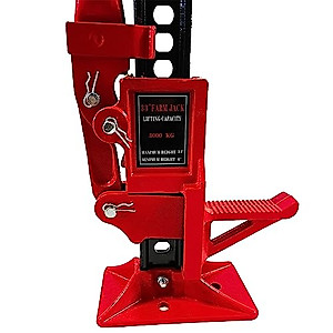33 High Lift Ratcheting Off Road Farm Jack, 6000lbs/3Ton Capacity - Red