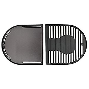 BBQ Grill Cast Iron Cooking Grate Griddle Combo for Coleman Roadtrip X-Cursion, LX, LXE, 285 Grills, Compatible with Swatop Accessories, 2-Pack