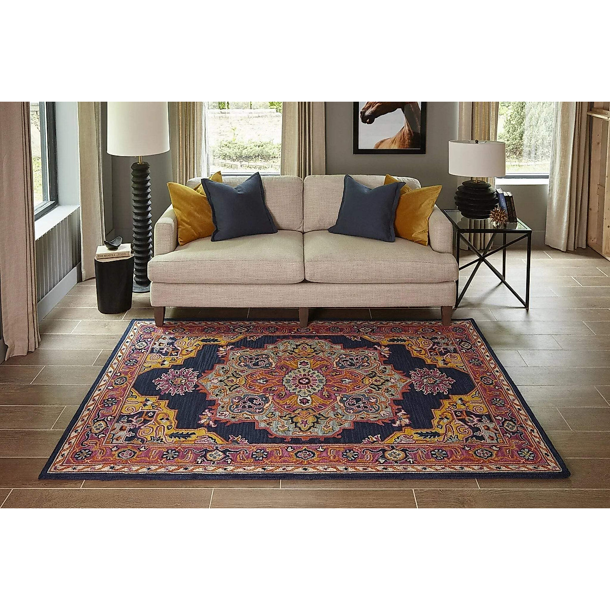 Momeni Ibiza Wool Area Rug, 8' X 10', Navy