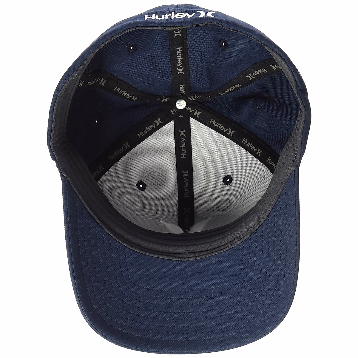 Hurley Men's Dri-Fit One & Only Flexfit Baseball Cap, Obsidian/White, L-XL