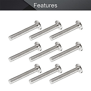 MroMax 20Pcs M6 x 40mm Flat Head Hex Socket Cap Screws Bolts, Nickel Plated Carbon Steel Fully Threaded Furniture Screws for Assemble Cabinets, Baby Beds, Tables and Chairs