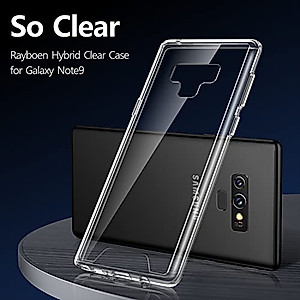 Rayboen Case for Samsung Galaxy Note 9, Crystal Clear Designed Non-Slip Shockproof Protective Phone Case, Hard Plastic Back & Soft TPU Frame Thin Cover for Samsung Galaxy Note 9, 6.4 inch