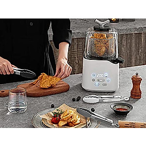 HINMAY Small Silicone Tongs 7-Inch Mini Serving Tongs, Set of 3 (Black Gray White)