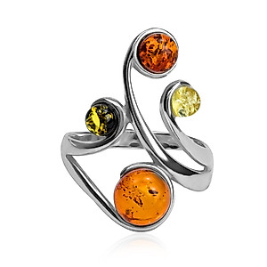 Ian and Valeri Co. Multicolor Amber Sterling Silver Ring