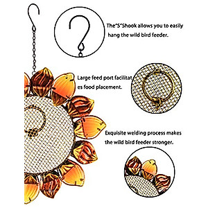 MUMTOP Wild Bird Feeders 14" Metal Sunflower Outdoor Bird Breeders Can Hang in Patio Garden Trees with Hook