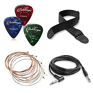 Ashthorpe Full-Size Dreadnought Acoustic-Electric Guitar Bundle - Premium Tonewoods - Sunburst