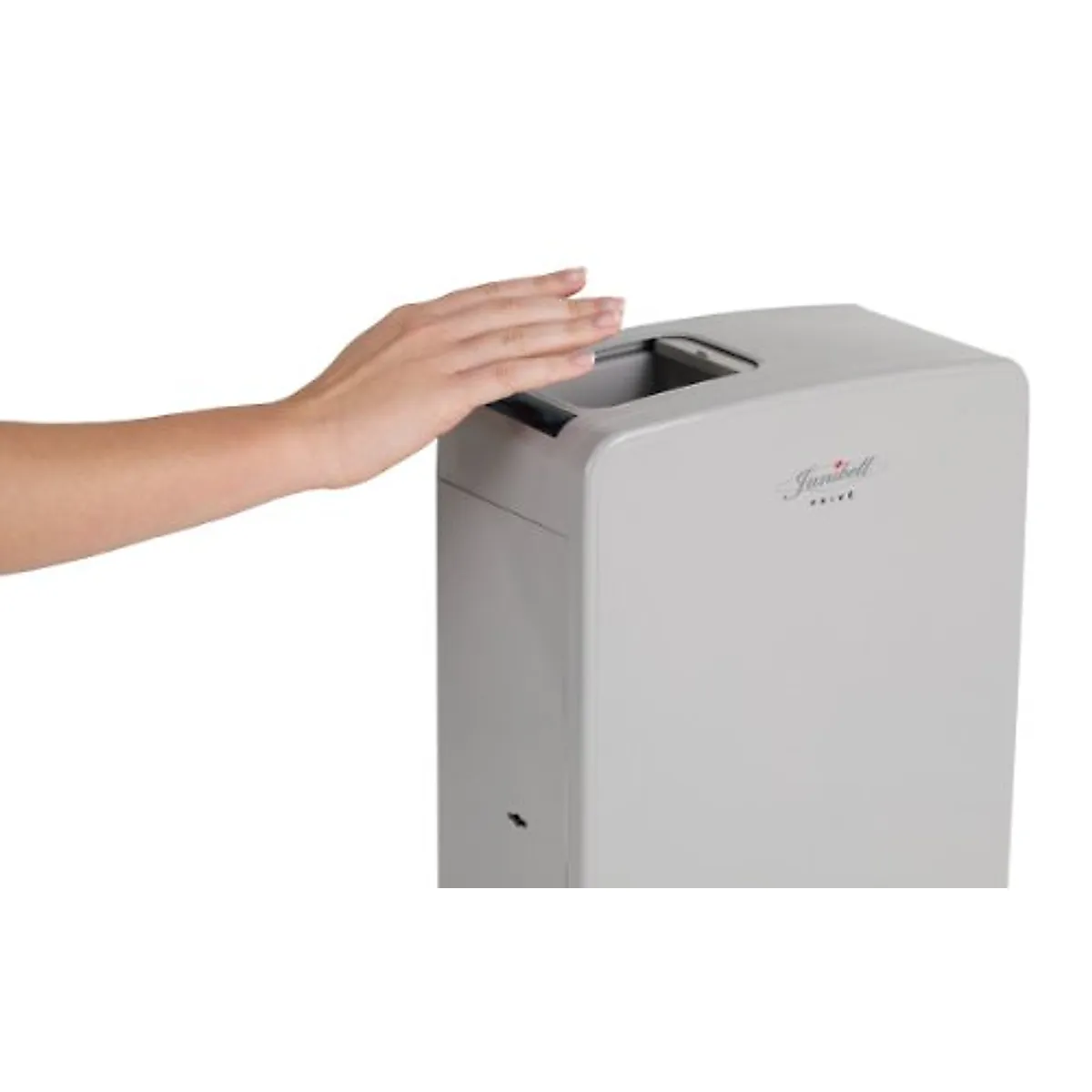 Janibell MPV10A ABS 2-Gallon Touchless and Hygienic Sanitary Napkin Disposal System, Rectangular, 5-1/2" Width x 11-1/4" Depth x 16-1/2" Height, Gray