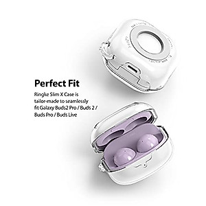 Ringke Slim-X Compatible with Samsung Galaxy Buds 2 Pro Case, Galaxy Buds 2 Case, Galaxy Buds Pro Case, and Galaxy Buds Live Case, Protective Sturdy Solid Cover for Galaxy Buds2 Pro - Clear