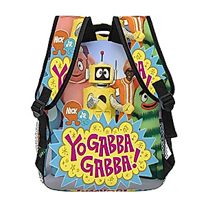 Pobecan Yo Gabba Anime Gabba! Backpack Funny Laptop Back Pack Book Bag Hiking Outgoing Daypack For Women Mens