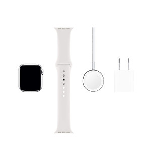 Apple Watch Series 5 (GPS + Cellular, 40MM) - Silver Aluminum Case with White Sport Band (Renewed)