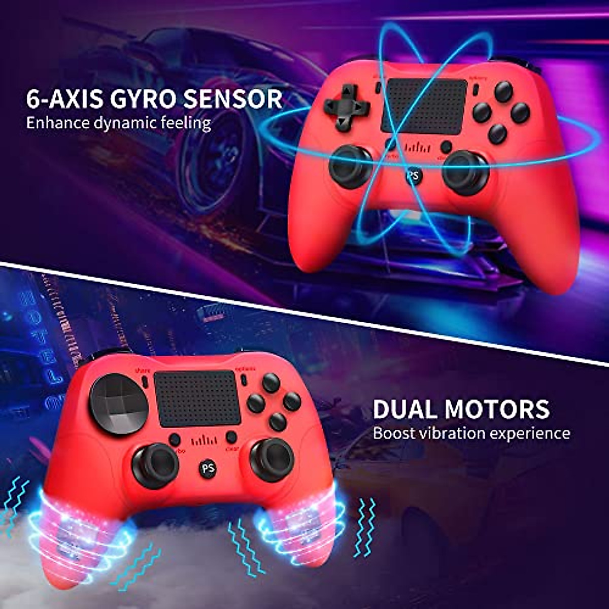 EFFUN Wireless Controller for PS4 /Slim/Pro/PC, Pa4 Controller for Playstation 4 Controller for PS4 Controller with DoubleShock, Motion Sense, Touchpad, Audio Jack, Speaker, Turbo, Gifts for Children