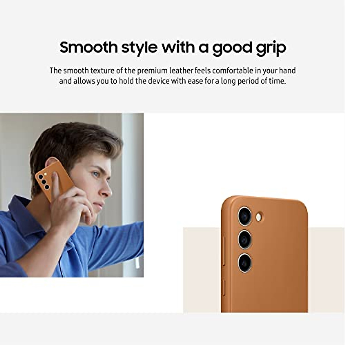 SAMSUNG Galaxy S23 Leather Phone Case, Premium Protective Cover w/Front and Back Protection, Soft Grip, US Version, EF-VS911LGEGUS, Green