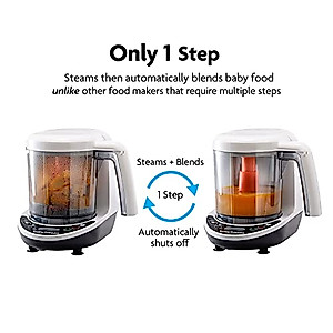 Baby Brezza One Step Baby Food Maker Deluxe – Cooker and Blender to Steam + Puree in 1 Step – Auto Shut Off - Make Organic Food for Infants and Toddlers - Set of 3 Pouches + 3 Funnels