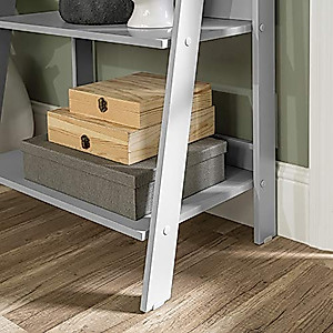 Walker Edison Sophia Modern 4 Shelf Ladder Bookcase , 55 Inch, Grey