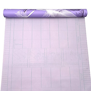 Yifasy Shelf Liner Purple Feather Removable Furniture Paper Cover Drawer Chest Cabinet Doors 17.8 Inch by 9.8 Feet