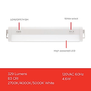 UltraPro 24 inch Plug-in Linkable Under Cabinet Lights, High/Low/Off, Warm White (2700K), Cool White (4000K), Bright White (5000K), LED Under Cabinet Lighting, Under Counter Lights for Kitchen, 44125
