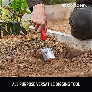 Corona CT 3314 Premium Stainless Steel ComfortGEL Garden Trowel, 13.5" Overall Length, Handle Length 7", Red