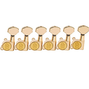 Wilkinson Left Handed 6-in-line E-Z-LOK Guitar Tuners 6L Tuning Pegs Keys Machine Heads Set for Fender Strat/Tele Style Electric Guitar, Chrome
