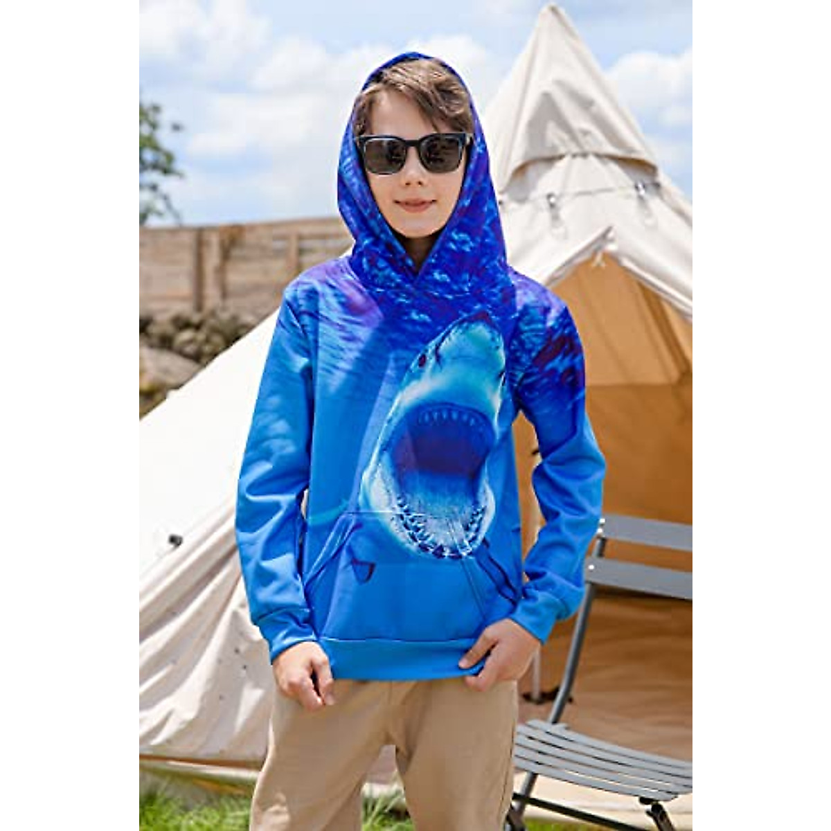 Idgreatim Illusion Sweatshirt for Boys Girls 8-10 Years Novelty Pattern Hoodies Casual Sport Hoody Pullover