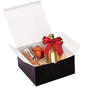 Moretoes Black Gift Boxes 12 Pack 8x8x4 Inches, Paper Gift Box with Lids for Wedding Present, Groomsmen Box, Graduation, Holiday, Birthday Party Favor, Engagements and Christmas
