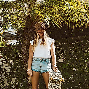 NPJY Bucket Hat for Women Men Cotton Summer Sun Beach Fishing Cap Black