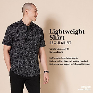 Amazon Essentials Men's Regular-Fit Short-Sleeve Print Shirt, Pink Fruit, Large