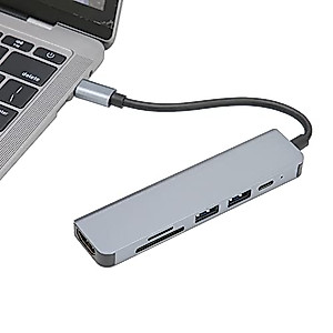 Jopwkuin Ultra HD USB C Hub- USB Docking Station(6-in-1), 5Gbps Transfer Rate, Fast PD Charging, USB-C Hub- with 1 X PD, 2 X USB 3.0, 4K HDMI, TF, Storage Card for Multiple Operating System