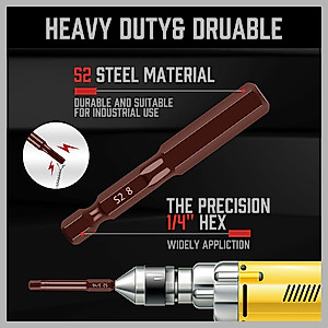 Premium 20-Piece Hex Bit Set - Durable S2 Steel, 2.3" Allen Key Bits, SAE and Metric Hex Key Set, Hardened Magnetic Tips, Corrosion Resistant Allen Bit Set