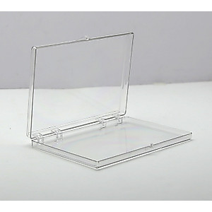 Clear Hinged Plastic Box 6" L x 4" W x 1/2" H - 4 Pieces Per Pack