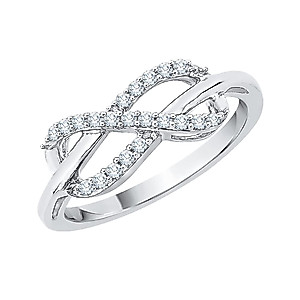 KATARINA Infinity Diamond Ring in Sterling Silver (1/5 cttw, J-K, I1-I2) (Size-5)